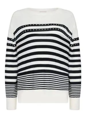 LIU JO Liu Jo Striped Crewneck Jumper With Appliqués