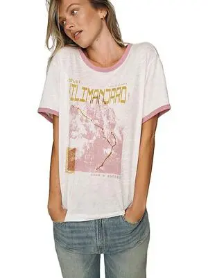 PILCRO Cotton Heritage Ringer Tee - Neutral Pattern