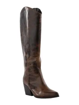 Seychelles Knee High Pointed Toe Block Heel Boots - Brown
