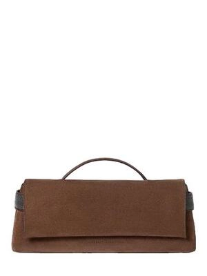 Brunello Cucinelli Brunello Cucinelli Suede Essence Clutch Bag Caramel