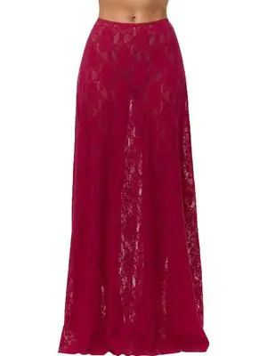 Naked Wardrobe Lace Maxi Skirt - Dark Raspberry