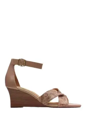 Clarks Wedge Sandals - Neutrals