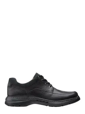 Clarks Un Brawley Lace Pebbled-leather Shoes - Black