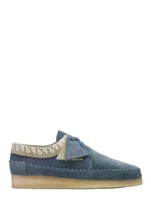 Clarks Weaver Whipstitch Lace-up Derby Shoes - Blue