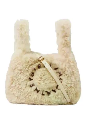 Stella McCartney Logo Faux-shearling Tote Bag - Neutrals