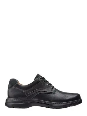 Clarks Un Brawley Pace Grained-leather Shoes - Black