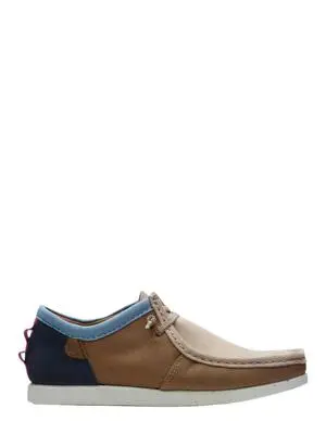 Clarks Shacrelite Moc Panelled Derby Shoes - Brown