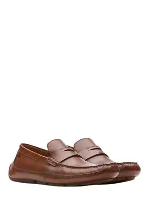 Clarks Markman Way Leather Loafers - Brown