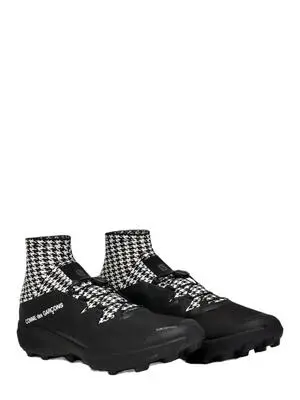 Comme Des Garçons X Salomon Houndstooth Print Sock-style Sneakers - Black