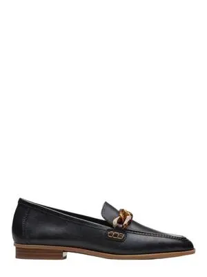 Clarks Sarafyna Iris Chain-link Leather Loafers - Black