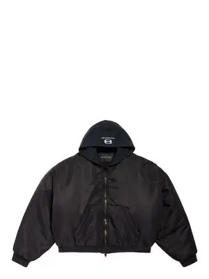 Balenciaga Hooded Bomber Jacket - Black