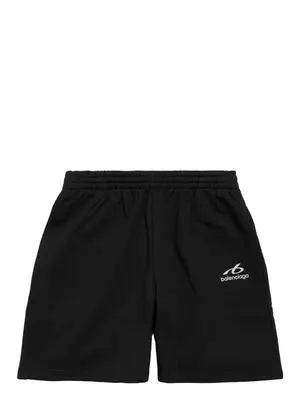 Balenciaga Relaxed Fit Shorts In Dry Fleece - Black