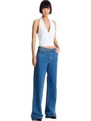 Balmain Quilted Knit Halterneck Top - White