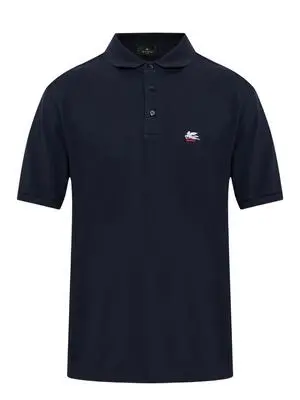 Etro Polo With Printed Details - Blue