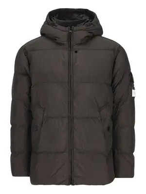 Stone Island Hooded Puffer Jacket - Brown
