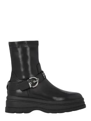 Pinko Eva 01 Buckled Leather Boots - Black