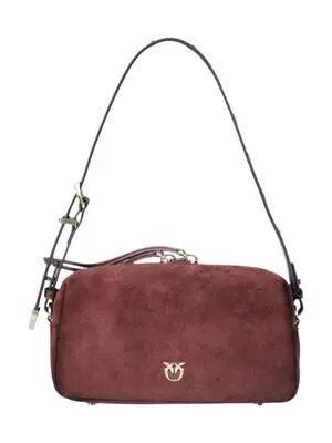 Pinko Trittico Mini Suede Bag - Brown
