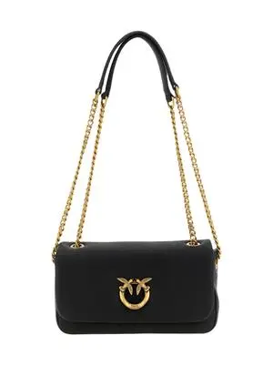 Pinko Click Soft Horizontal Bag With Chain - Black