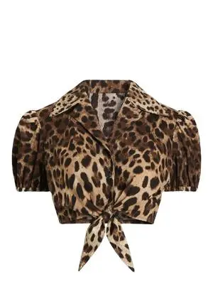 Dolce & Gabbana Leo Print Cotton Poplin Shirt - Multicolor