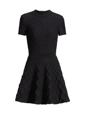 Balmain Flared Mini Dress With Quilted Effect - Multicolor