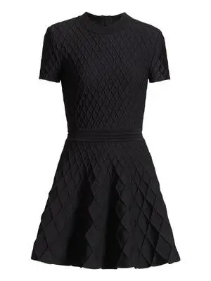 Balmain Flared Mini Dress With Quilted Effect - Multicolor