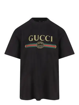 Gucci Logo Detail Cotton T-shirt - Multicolor