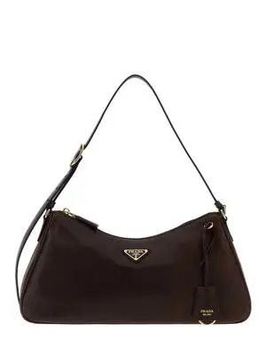 Prada Dark Nappa Leather Shoulder Bag - Brown