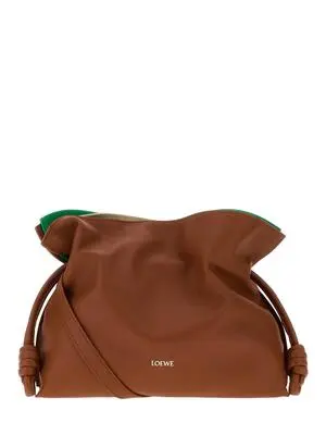 Loewe Caramel Leather Layered Flamenco Clutch - Brown