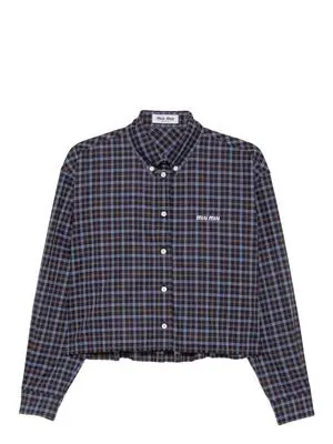 Miu Miu Checked Cropped Shirt - Multicolor