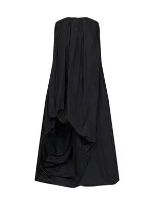 JIL SANDER Black Technical Faille Asymmetrical Midi Dress - Multicolor