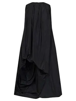 JIL SANDER Black Technical Faille Asymmetrical Midi Dress - Multicolor