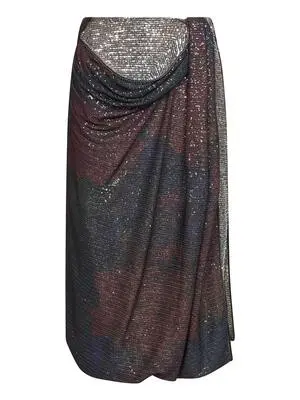 MAISON MARGIELA Sequined Draped Midi Skirt - Multicolor