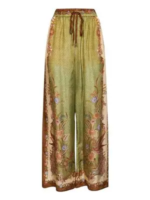 Zimmermann Relaxed Fit Floral Scarf Print Silk Trousers - Multicolor