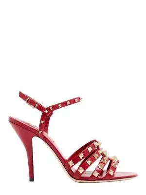 Valentino Garavani Rockstud Leather Strappy High Heel Sandals - Multicolor