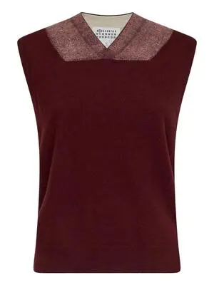 MAISON MARGIELA Burgundy Virgin Wool Fuse Knit Vest - Multicolor