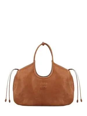 Miu Miu Leather Tote Bag With Embossed Logo - Multicolor