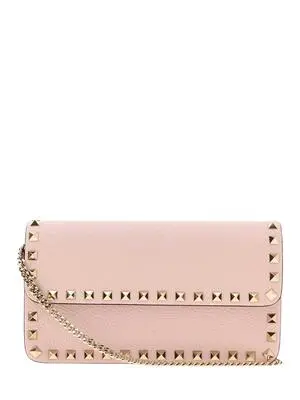 Valentino Garavani Rockstud Leather Clutch - Pink
