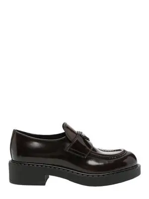 Prada Chocolate Leather Loafers - Multicolor