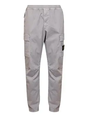 Stone Island STONE ISLAND Grey Organic Stretch Broken Twill Cargo Trousers Multicolor