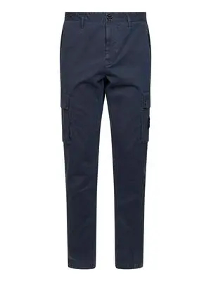 Stone Island Blue Organic Stretch Broken Twill Cargo Trousers - Multicolor
