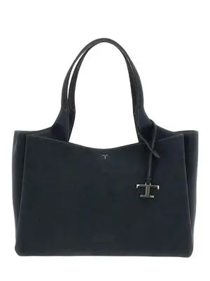 TOD'S Medium Suede Apa Double Handle Bag With Pendant - Multicolor