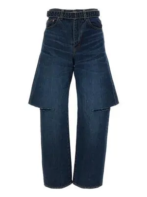Sacai Layered Denim Pants - Multicolor