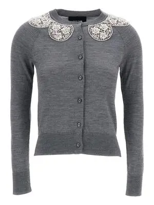 Simone Rocha Merino Silk Embroidered Cardigan - Multicolor