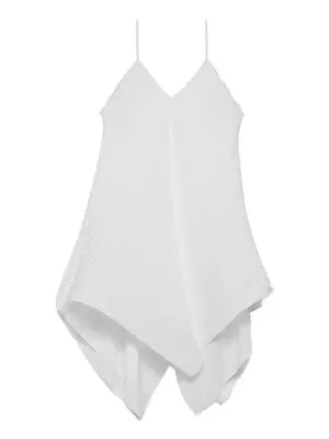 JW Anderson Asymmetrical Pleated V-neck Top - Multicolor
