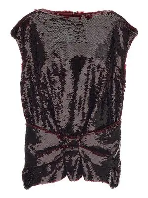 Simone Rocha Sleeveless Sequin Bow Peplum Top - Multicolor