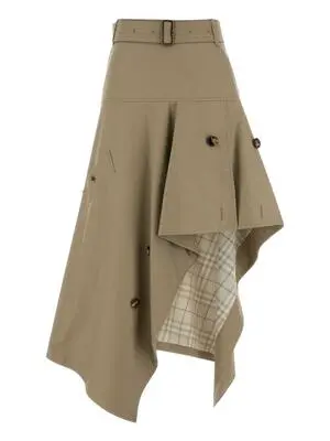 Burberry Gabardine Skirt - Brown