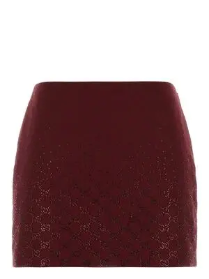 Gucci Gg Monogram Mini Skirt - Red
