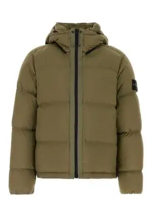 Stone Island Hooded Padded Down Jacket - Green