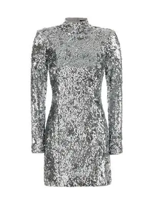 Balmain Sequined Mini Dress - Silver