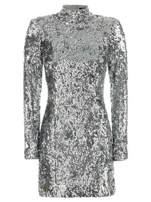 Balmain Sequined Mini Dress - Silver